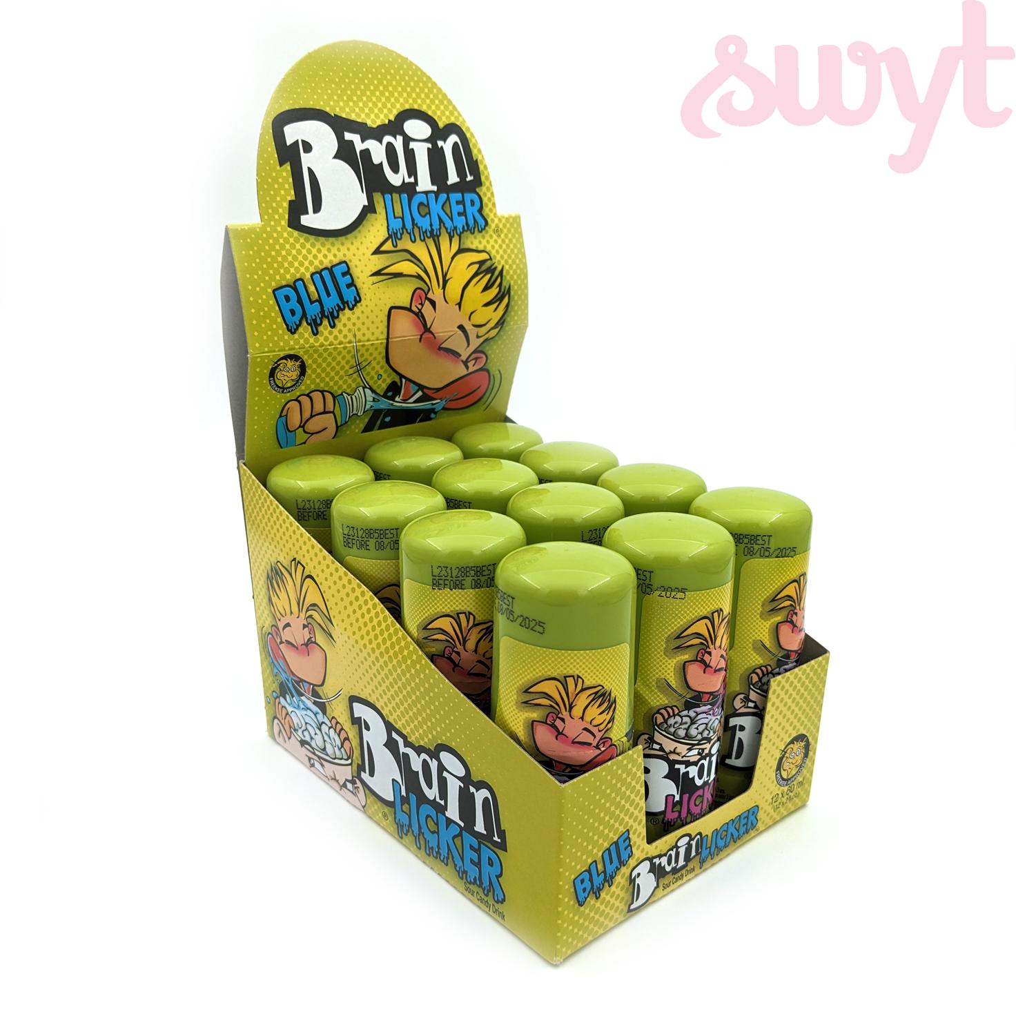 12 Brain Licker Blauw (sour candy drink) - swyt